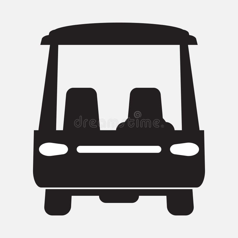 Front View of Golf Cart Icon Stock Illustration - Illustration of club ...