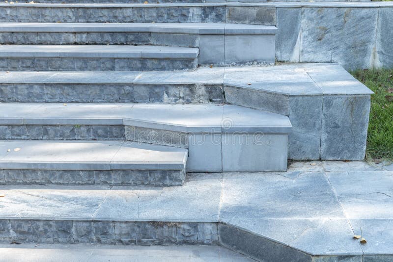 Front View of Gray Steps Stair at Park Stock Image - Image of gray ...