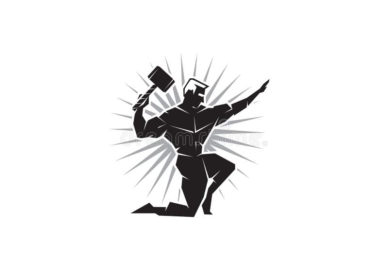 Front View of Greek God Thor Stock Vector - Illustration of thunder ...