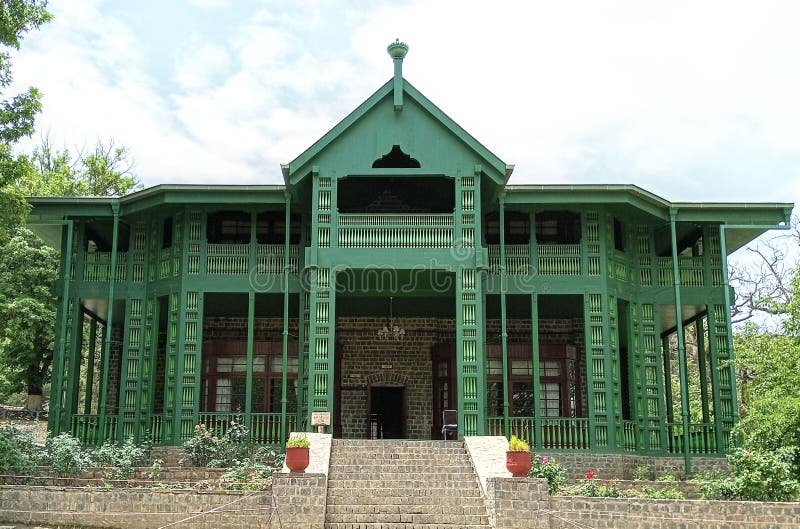 Front View of a Green Building in Balochistan, Pakistan Stock Image ...