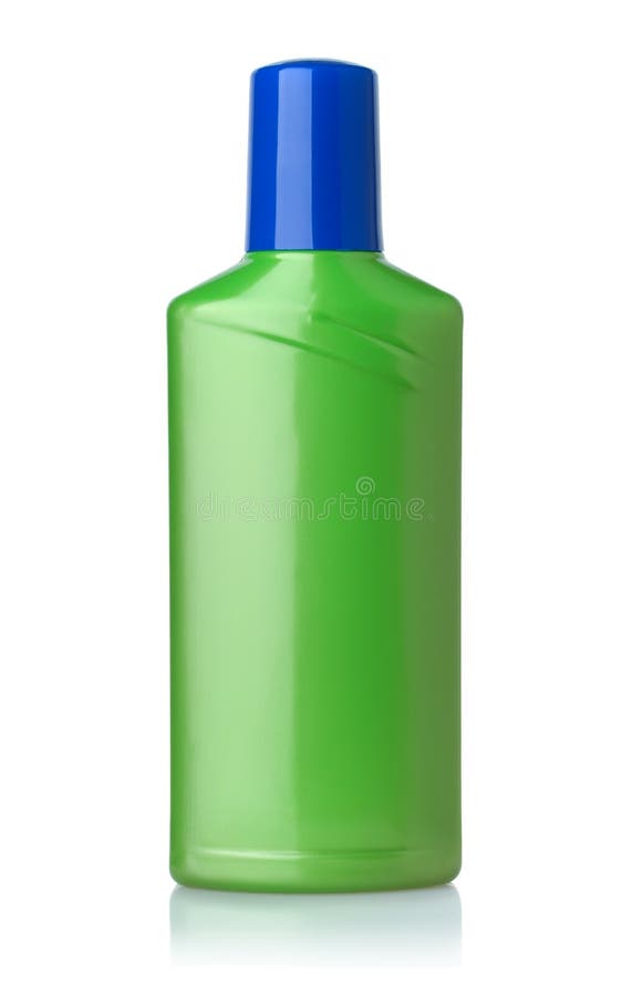 Front View of Green Plastic Bottle Stock Photo - Image of chemical ...