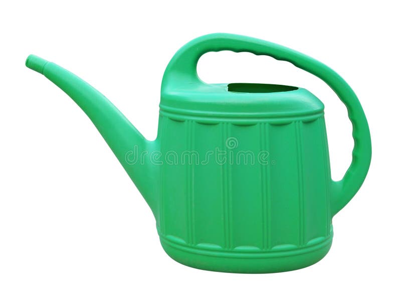 Front View of Green Recycled Plastic Watering Can Isolated on White ...