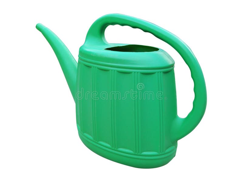 Front View of Green Recycled Plastic Watering Can Isolated on White ...
