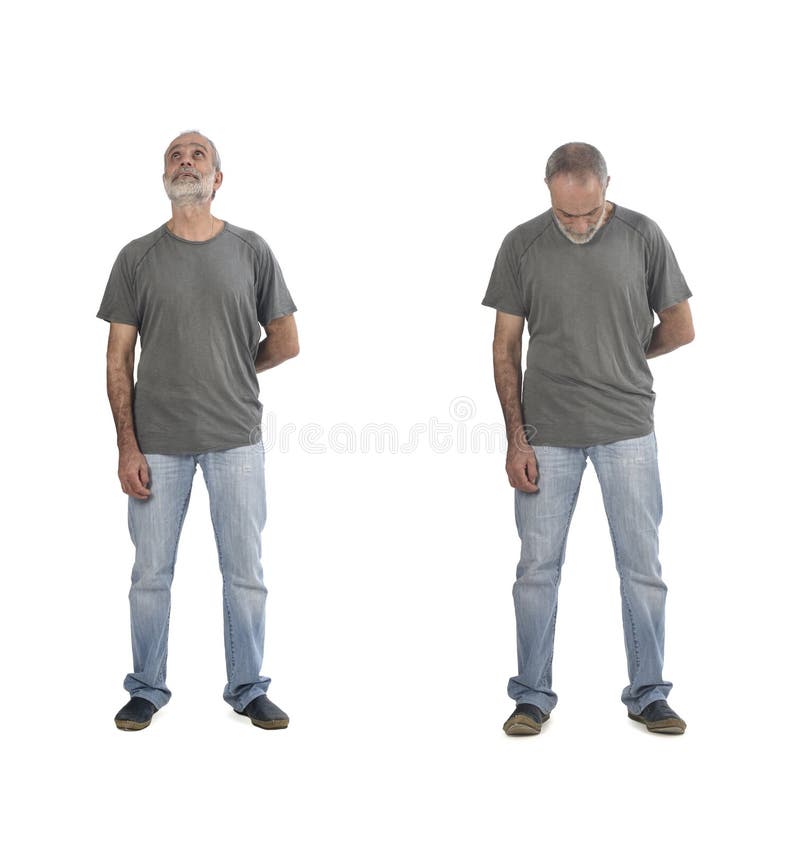 Front View of a Group of Same Looking Up and Looking Stock Photo ...