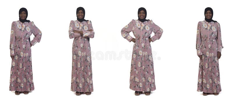 Front View of a Group of Same Woman Over White Stock Photo - Image of ...