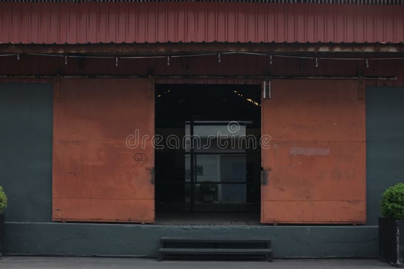 Front View of Grunge Close Shutter Door or Rolling Door Stock Photo ...