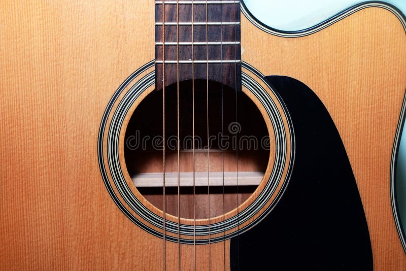 Front View of the Guitar. Close Up. Stock Image - Image of sound ...