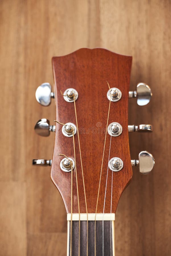 Front View of a Guitar Headstock. Close-up Vertical Image Stock Photo ...