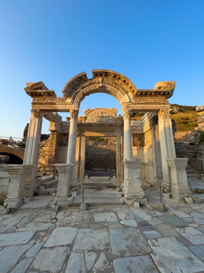 Ephesus Ancient City the Temple of Hadrian in Front Editorial ...