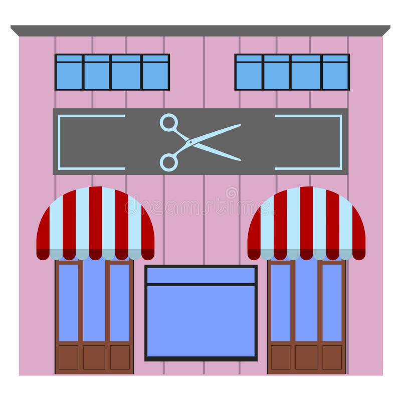 Front view of a hair salon stock vector. Illustration of modern - 107846525