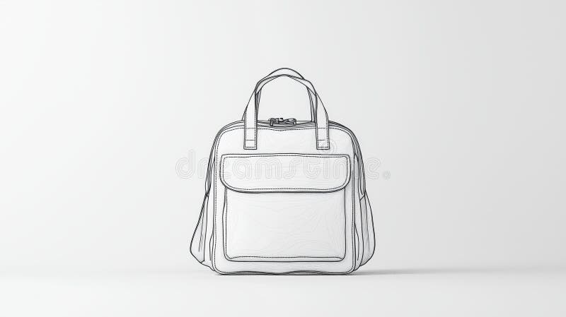 Front View of Hand-drawn Backpack Illustration Stock Illustration ...