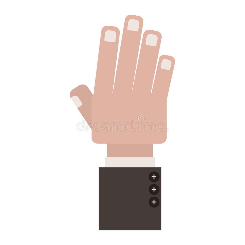 Front View Hand with Side Fingers Stock Vector - Illustration of ...