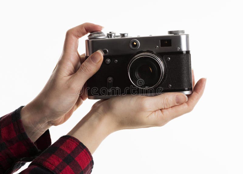 Front View Hands Using Camera. High Quality Photo Stock Photo - Image ...