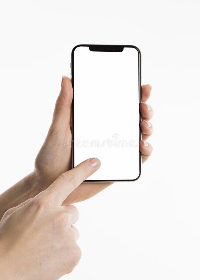 Front View Hands Using Smartphone. High Quality Beautiful Photo Concept ...
