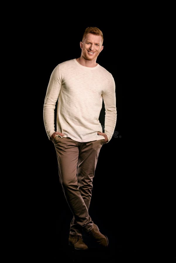 Front View of Handsome Redhead Man Standing Stock Photo - Image of ...