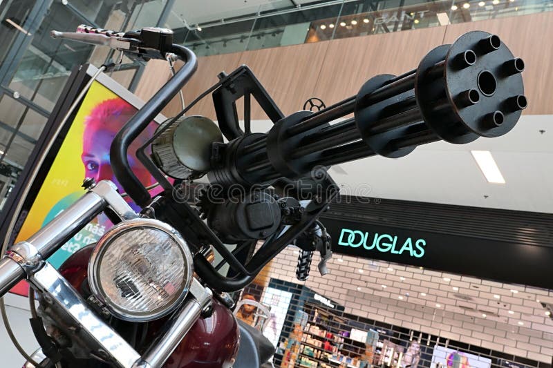 Front View of Harley Davidson Softail Chopper Motorbike with Rotary ...