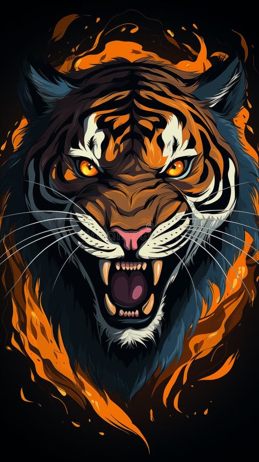 Fiery Tiger Stock Illustrations – 241 Fiery Tiger Stock Illustrations ...