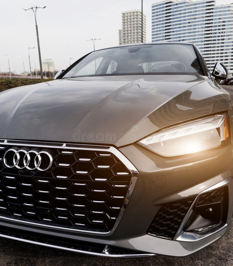 Front View Headlight Audi S5 Sedan Editorial Stock Photo - Image of ...