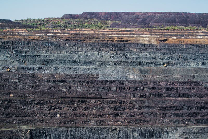 Huge Open Pit Side. Layers of Earth Stock Image - Image of extraction ...