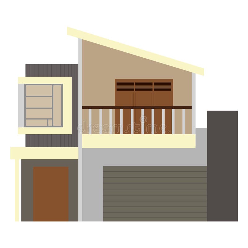 Front View of a House Building Stock Vector - Illustration of house ...