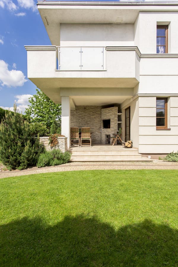 Front view of house stock photo. Image of closeup, view - 91449940