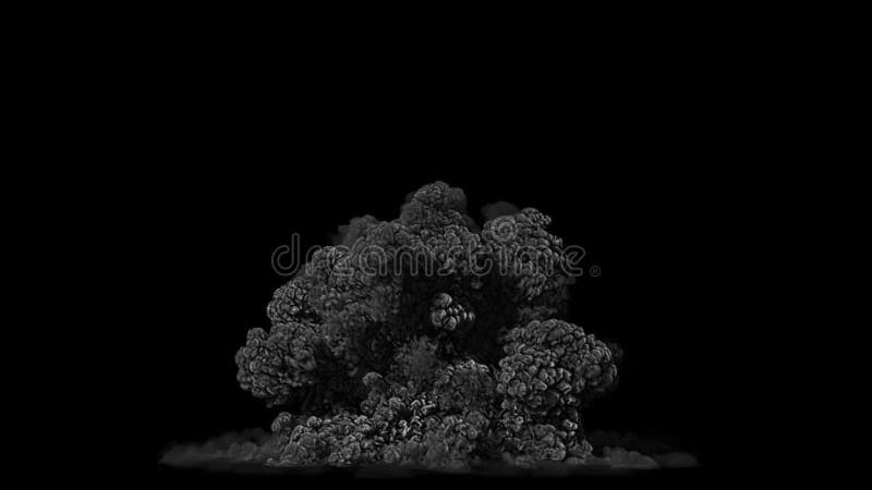 Front View of Huge Explosion Like War Artillery with Dense Smoke and ...