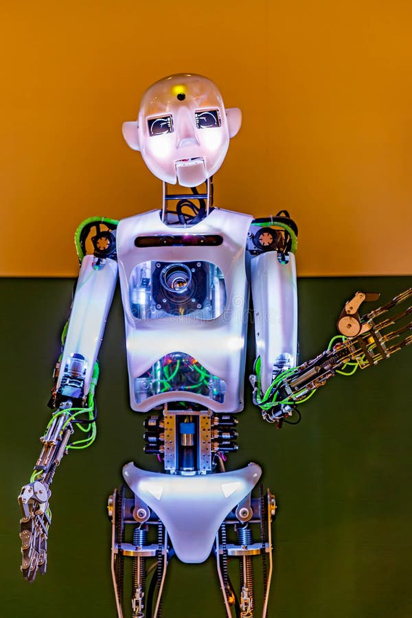 Front View of Humanoid Robot Looking at Camera Stock Photo - Image of ...
