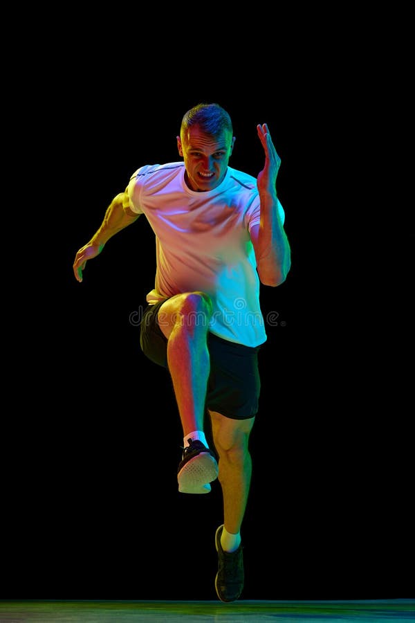 Shirtless Sportsman. Top View Image of Man, Professional Runner ...