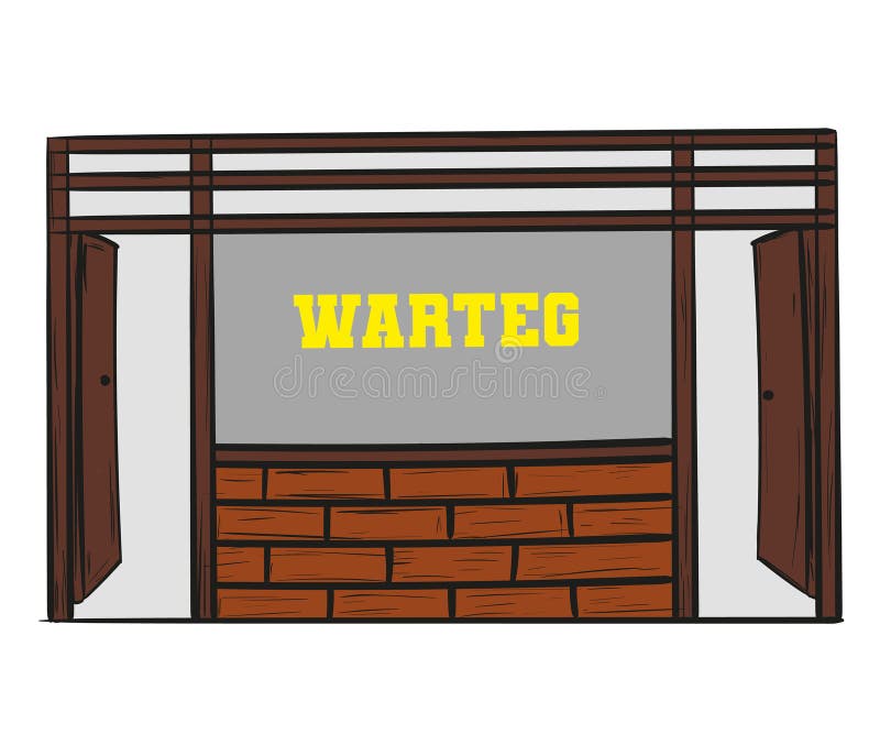 The Front View of the Indonesian Warteg Restaurant Building Stock ...