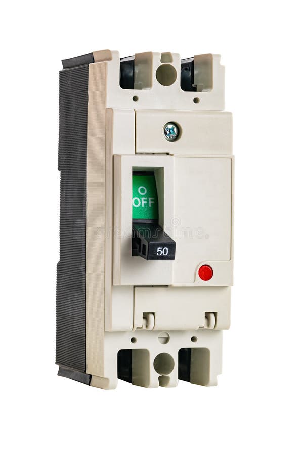 Front View of Interior Automatic Circuit Breaker Isolated on White ...