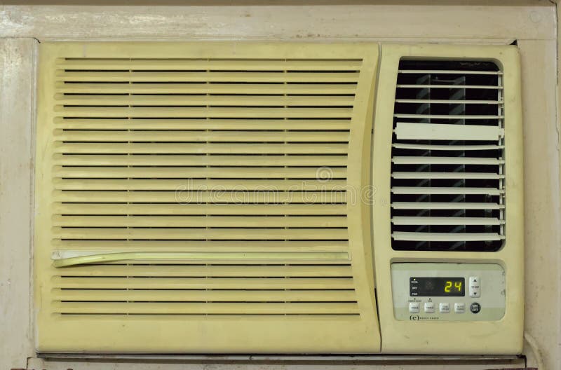 Front View (from Interior) of Window Air Conditioner Stock Photo ...