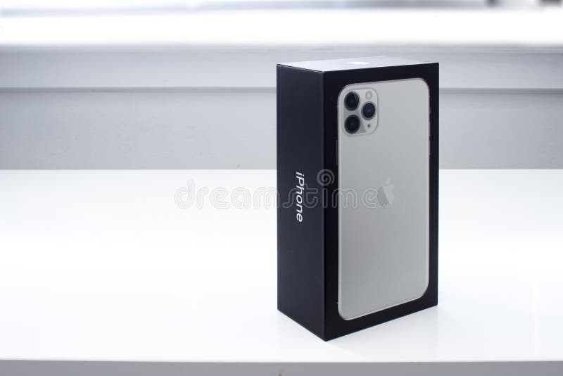 A Front View of a IPhone 11 Pro Max Box Editorial Photo - Image of ...