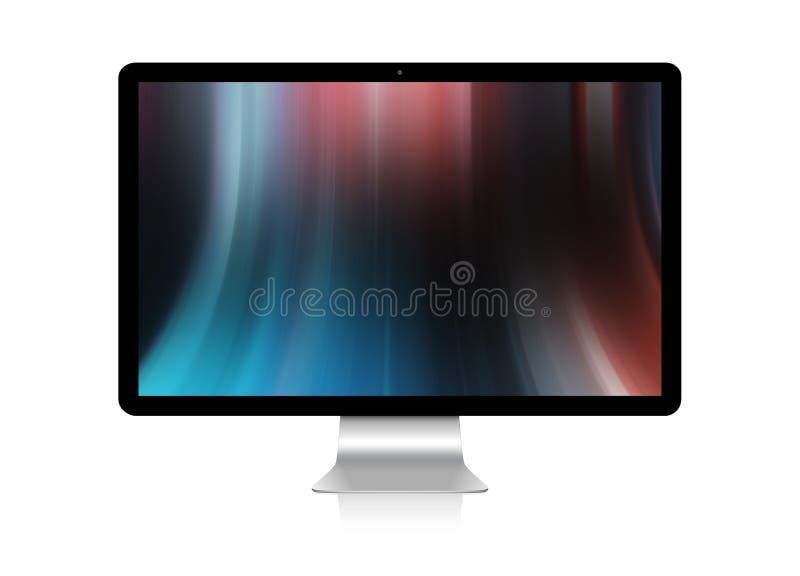Isolated Modern Computer with Shadow Front View 3d Rendering Stock ...