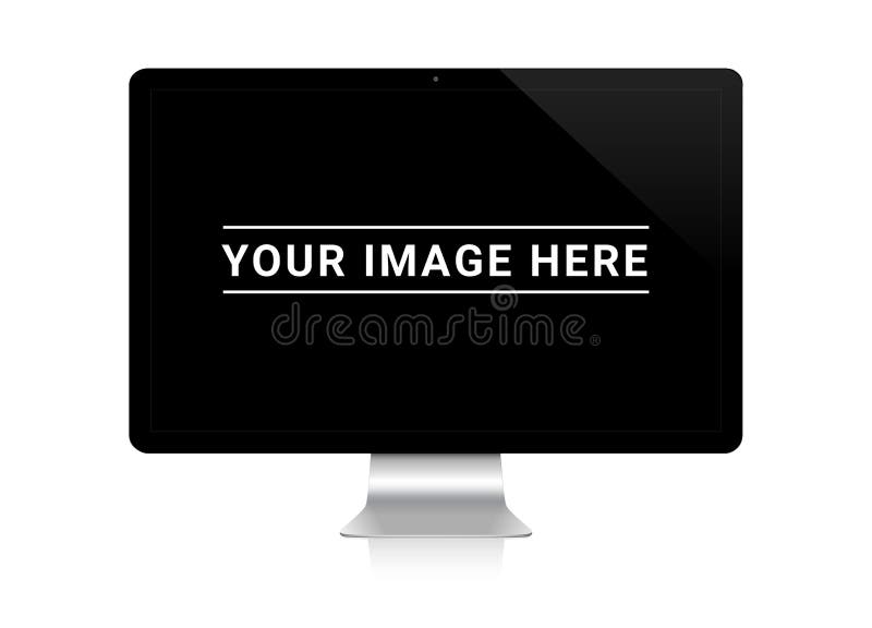 Isolated Modern Computer with Shadow Front View 3d Rendering Stock ...