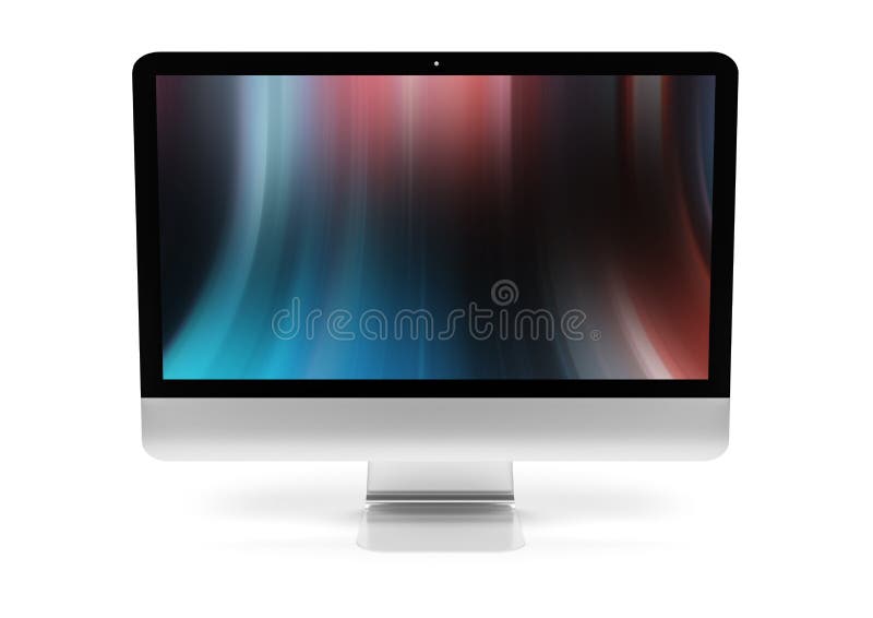 Computer with Shadow, Computer Screen. Red Icon, Symbol, Sign. Stock ...