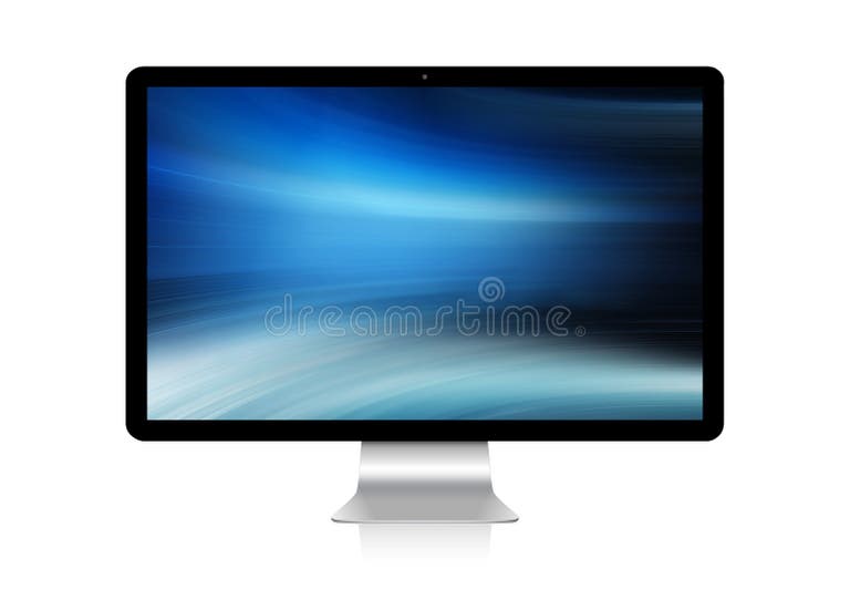 Isolated Modern Computer with Shadow Front View 3d Rendering Stock ...