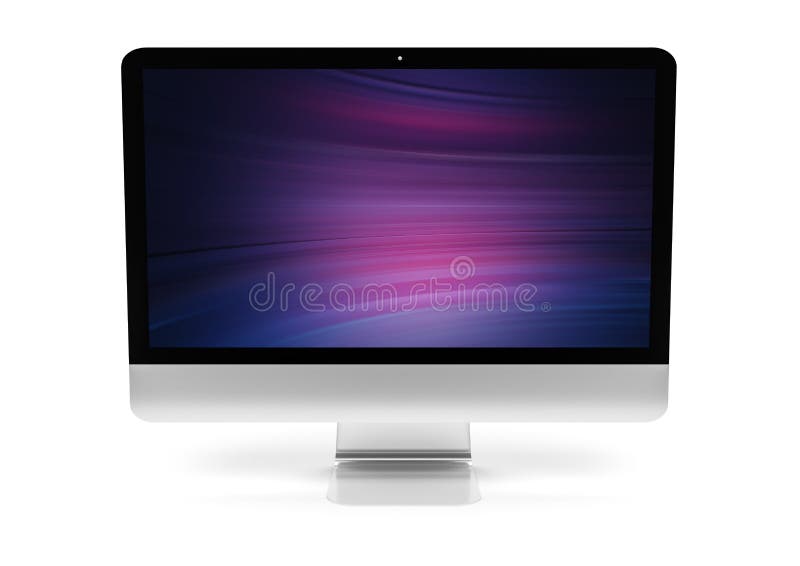 Isolated Modern Computer with Shadow Front View 3d Rendering Stock ...