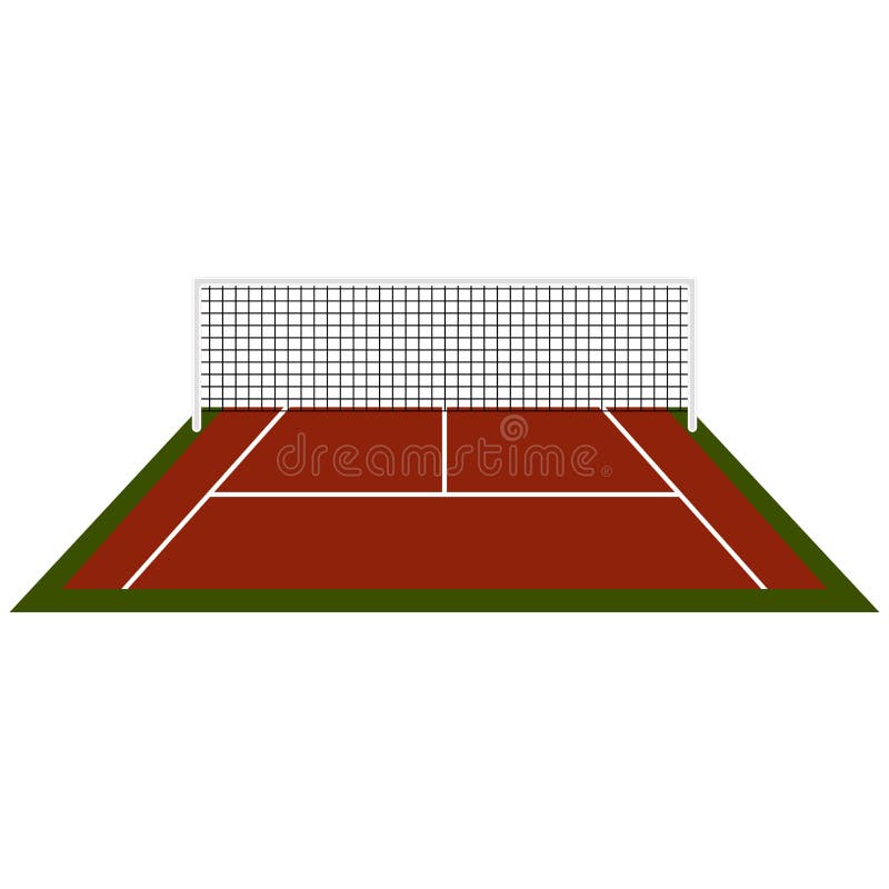 Front View of an Isolated Tennis Field Stock Vector - Illustration of ...