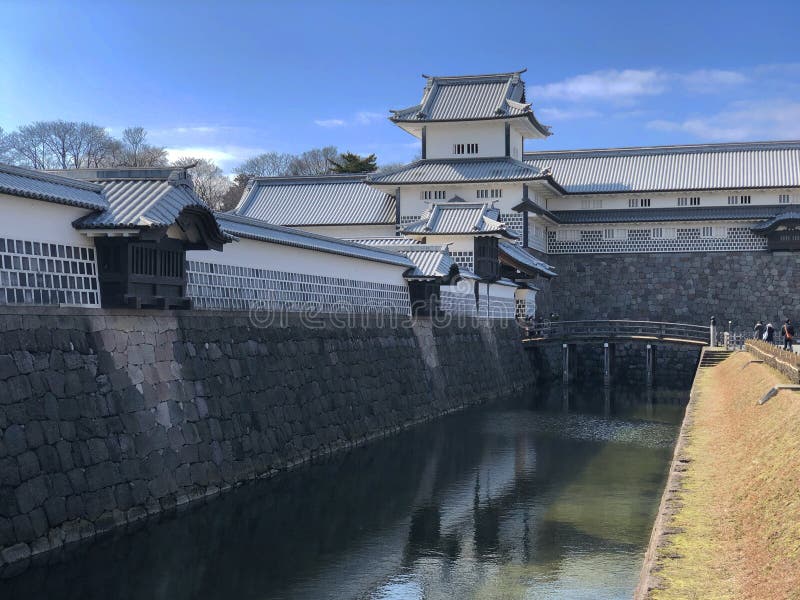 Front View of Kanazawa Castle in Japan Stock Photo - Image of pink ...