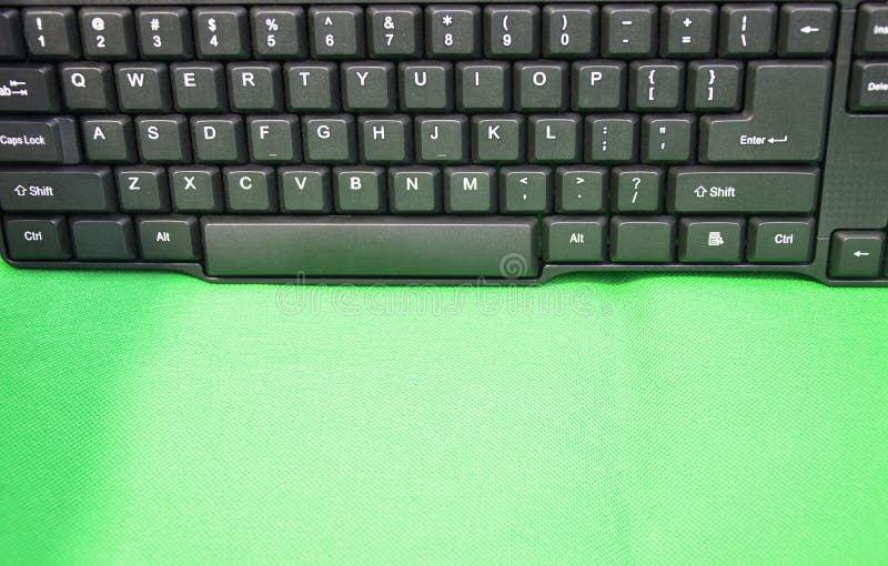 Front View of Keyboard Keys Placed on a Green Background Stock Image ...