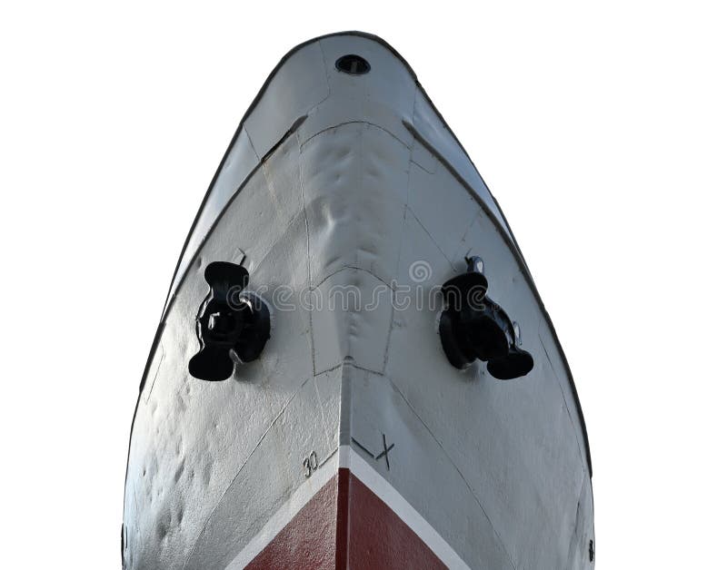 Front View of Large Cargo Ship, Isolated Stock Photo - Image of boat ...