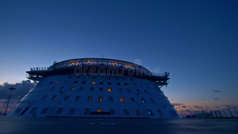 Front View of a Large Cruise Ship Sailing at Sunset Stock Video - Video ...