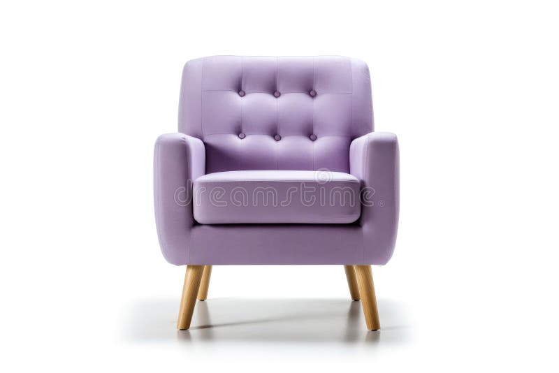 Lavender Mid Century Modern Armchair White Background Stock ...