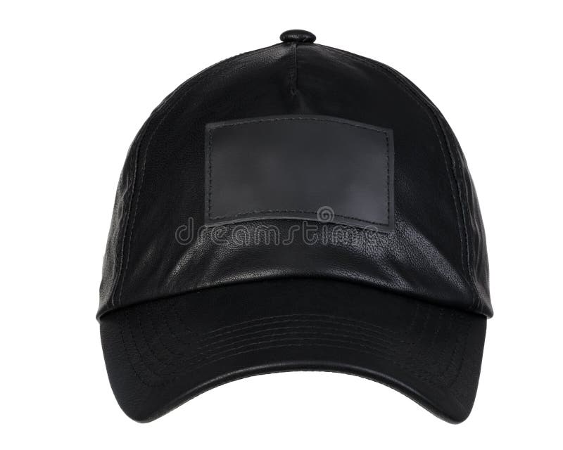 Front View of Leather Cap Isolated with Mockup Space Stock Photo ...