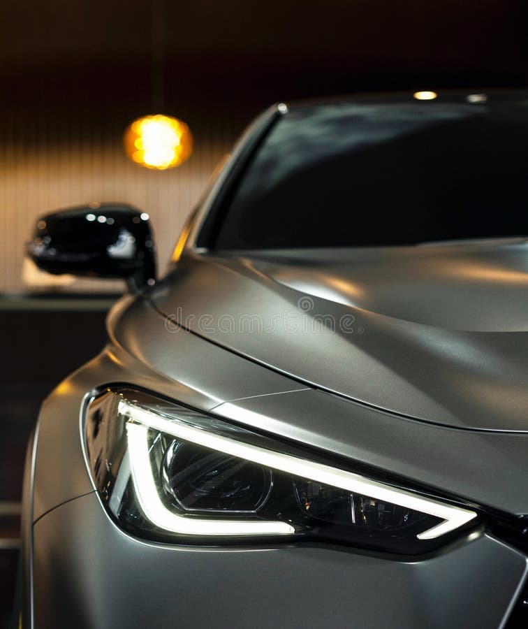 Front View of the LED Headlight from an Alfa Romeo Car. Beautiful ...