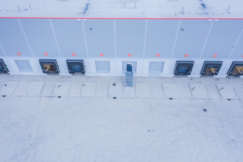 Front View of Loading Docks of a Modern Logistics Center. Logistics ...