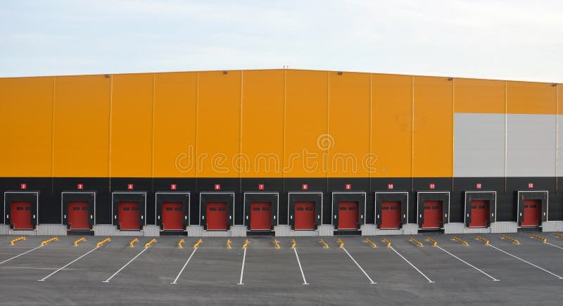 Front View of Loading Docks of a Modern Logistics Center Stock Photo ...