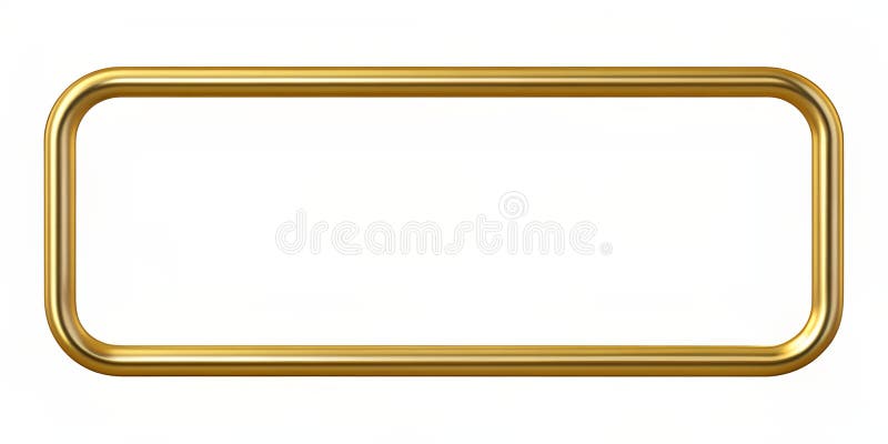 Front View of Long Golden Rounded Corner Rectagular Frame AI-Generated ...