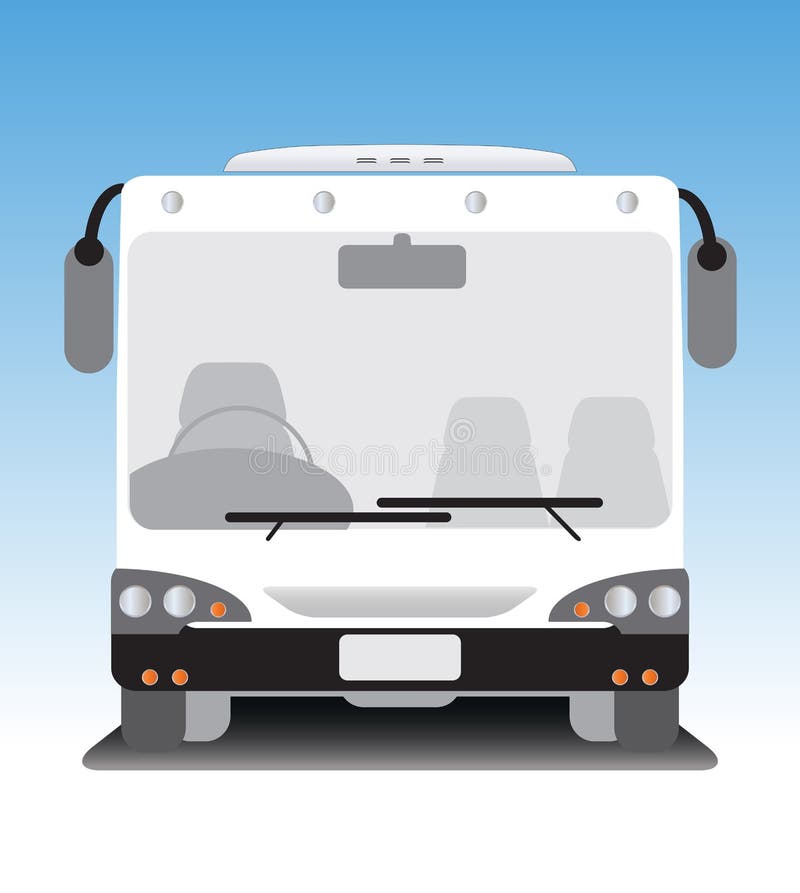 Front View of Low Floor City Bus Stock Vector - Illustration of street ...