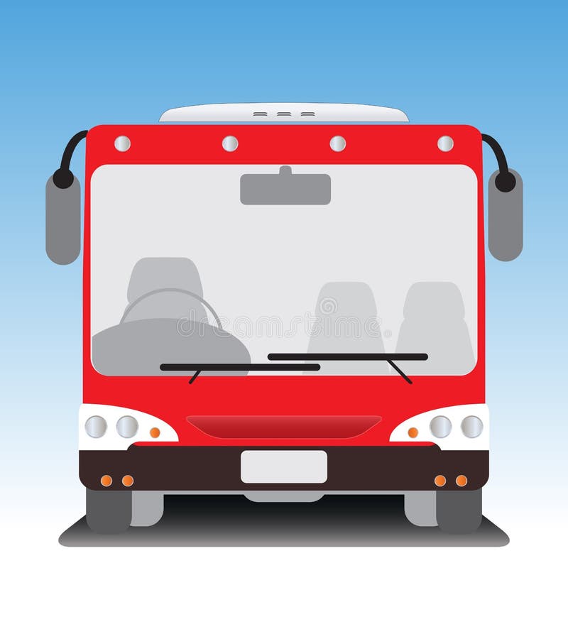 Front View of Low Floor City Bus Stock Vector - Illustration of vehicle ...